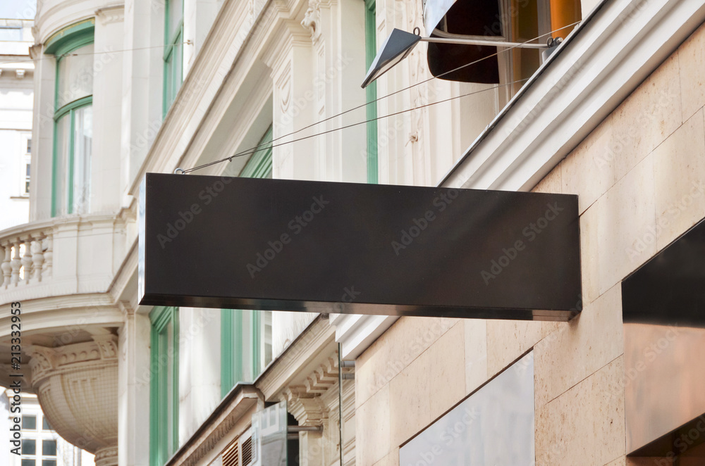 Horizontal rectangle signage mockup Stock Photo | Adobe Stock