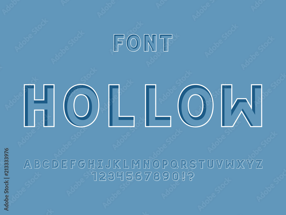 Poster Hollow font. Vector alphabet – Tableau | Europosters