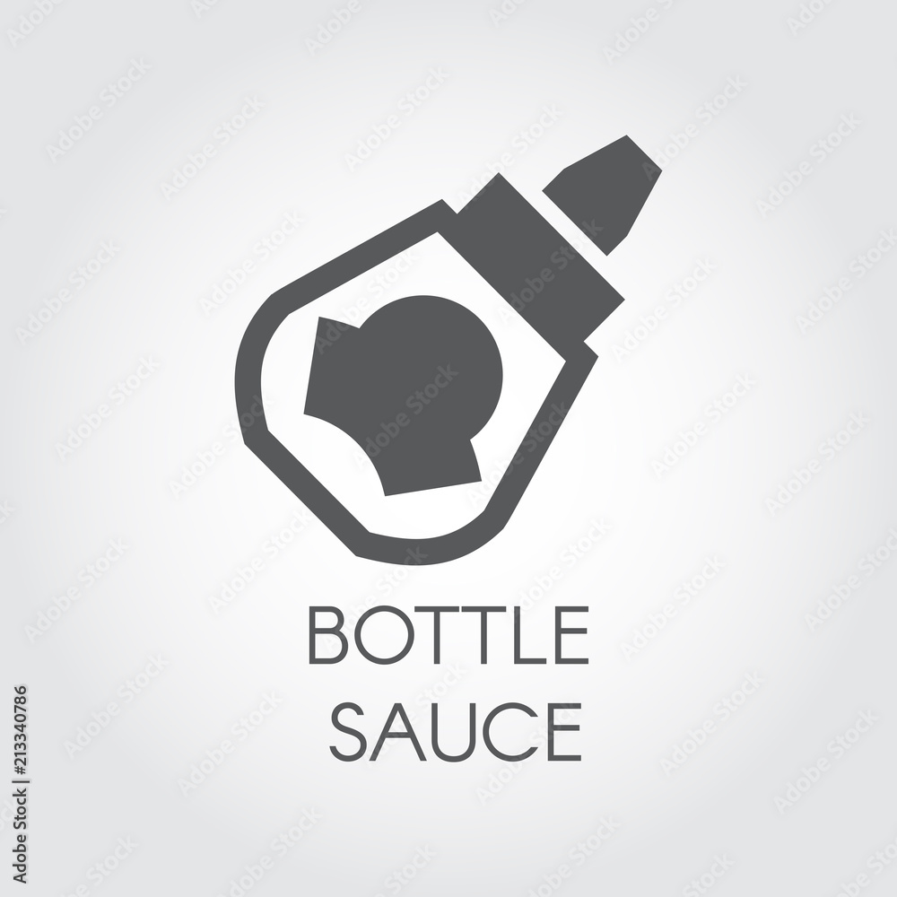 Bottle sauce glyph icon. Spices for cooking symbol. Food ingredient in ...