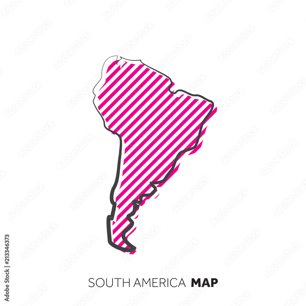 South America vector country map. Map outline with dots. Stock Vector ...