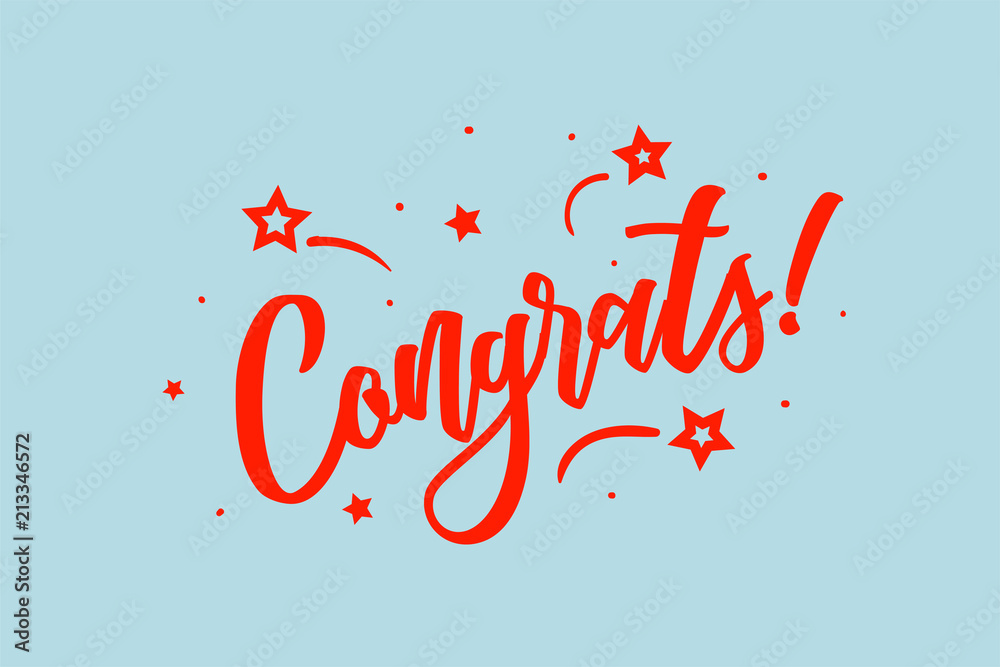 Congrats, Congratulations card. Beautiful greeting scratched ...