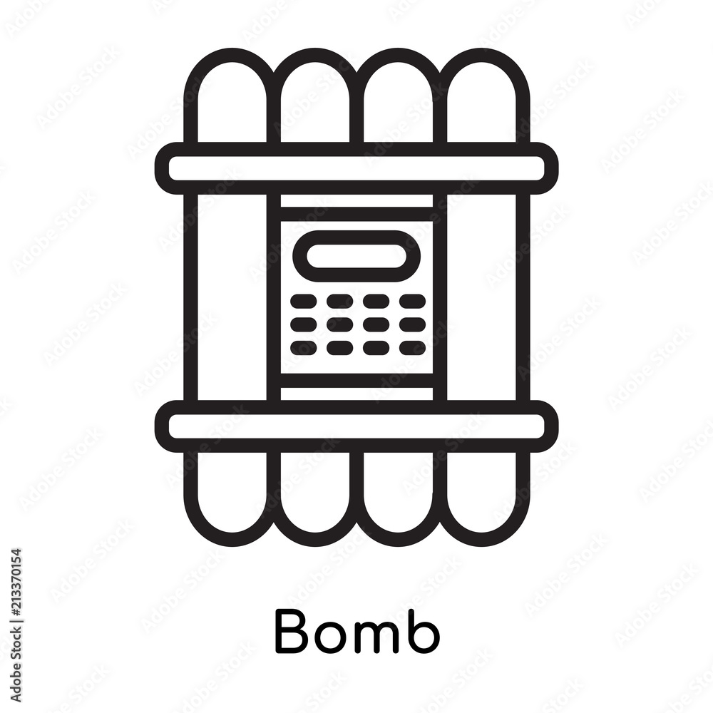 Bomb icon vector sign and symbol isolated on white background, Bomb ...