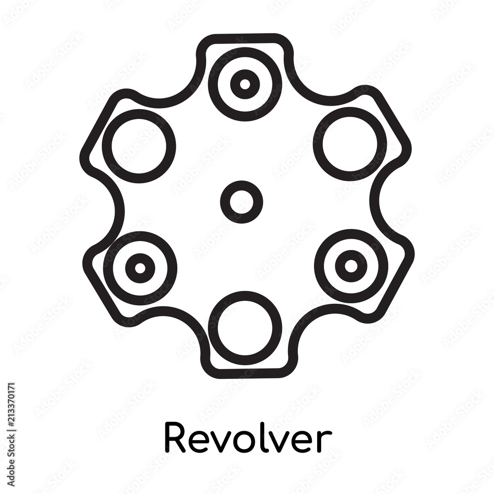Revolver icon vector sign and symbol isolated on white background ...
