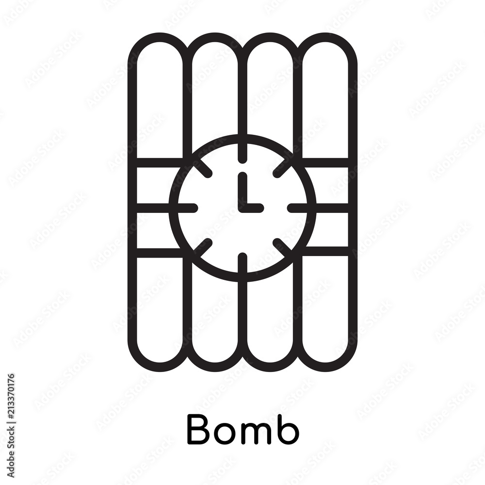 Bomb icon vector sign and symbol isolated on white background, Bomb ...