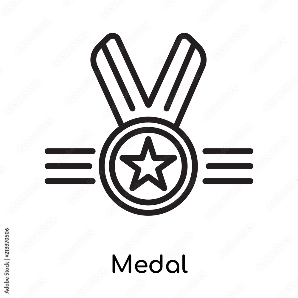 Medal icon vector sign and symbol isolated on white background, Medal ...