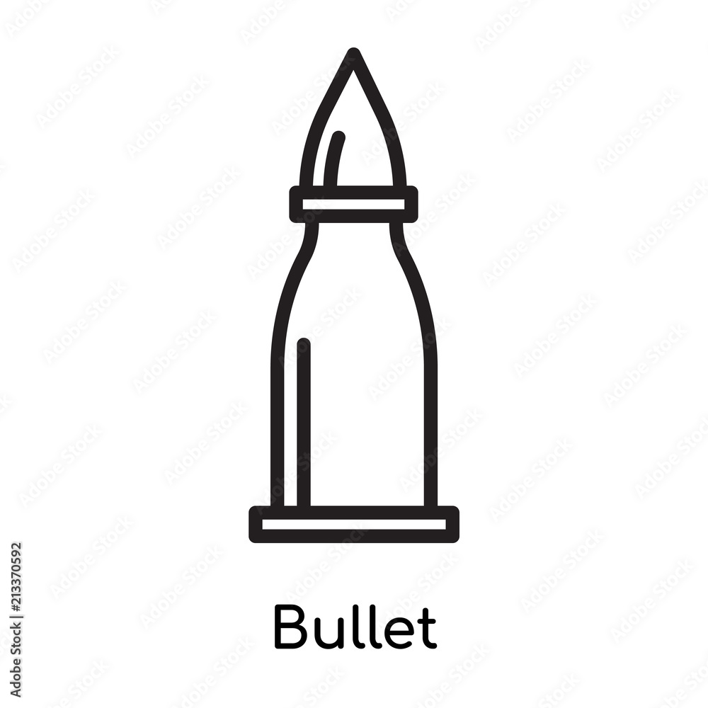 Bullet icon vector sign and symbol isolated on white background, Bullet ...