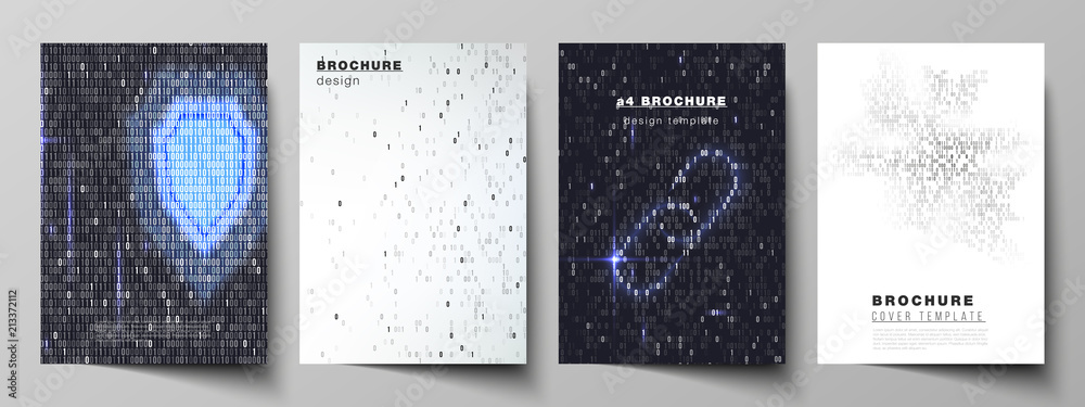 Vetor do Stock: Vector layout of A4 format cover mockups design ...