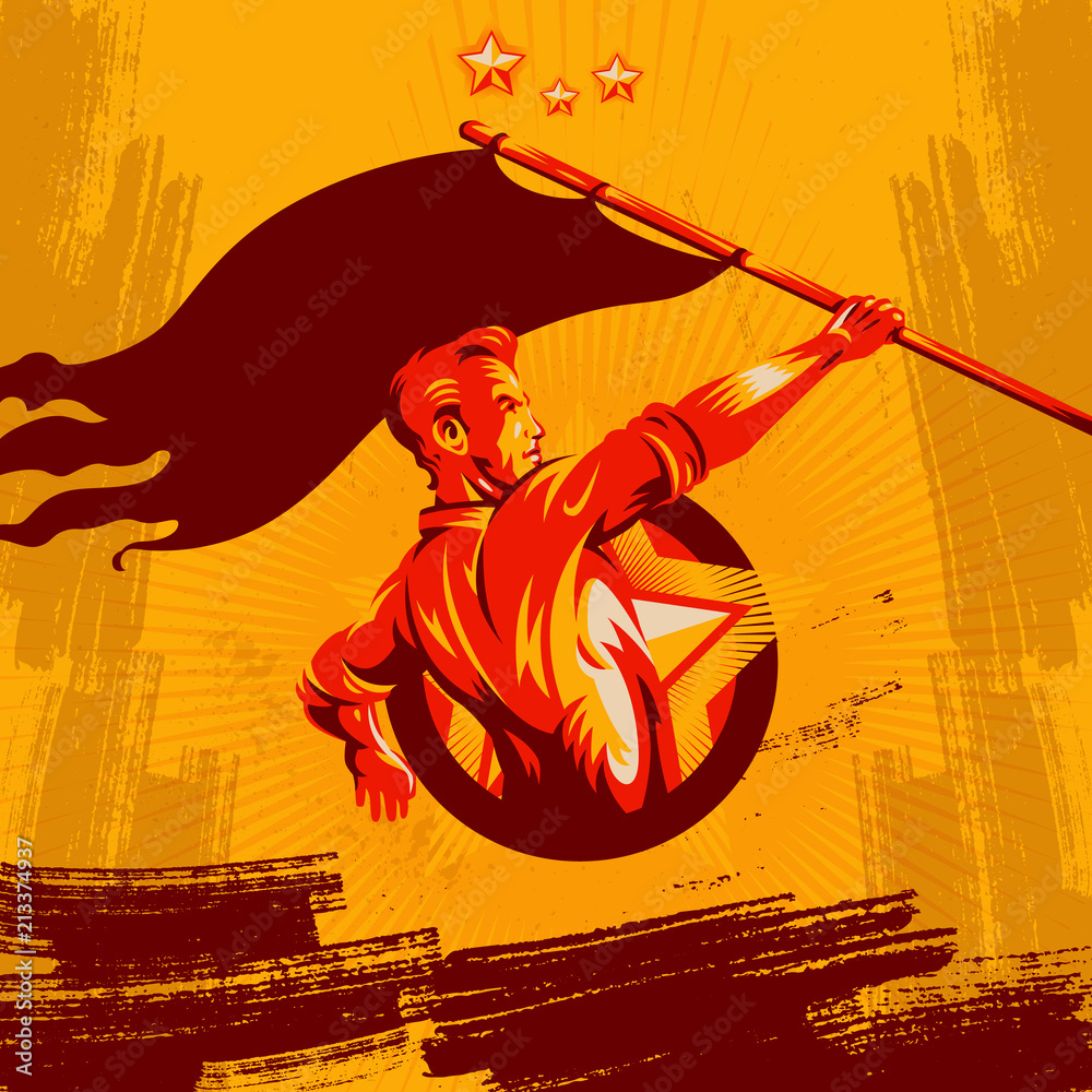 Revolution Poster. Propaganda Background Style. Revolution raising The ...