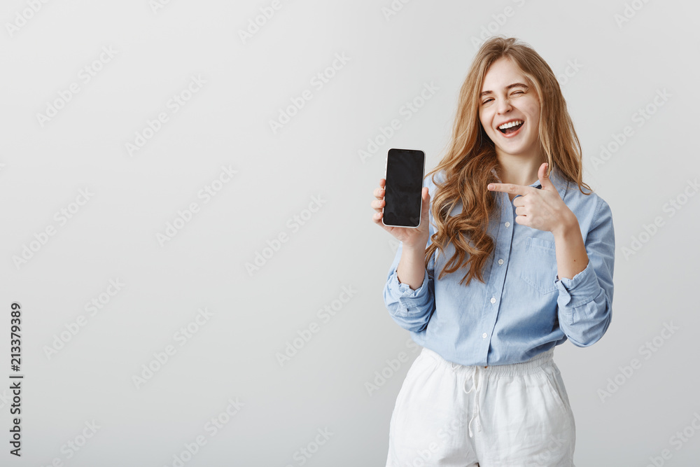 Best choice ever. Portrait of good-looking caucasian female model with ...