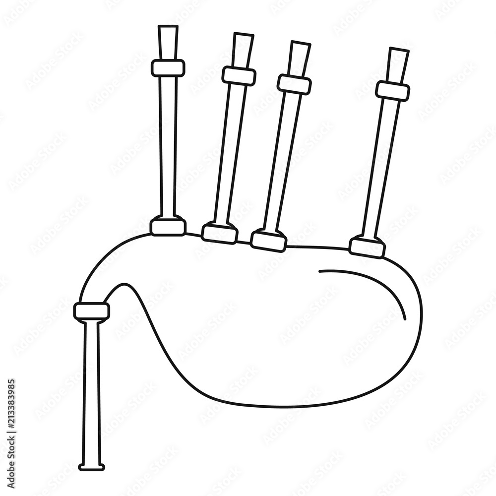 Bagpipe icon. Outline illustration of bagpipe vector icon for web ...