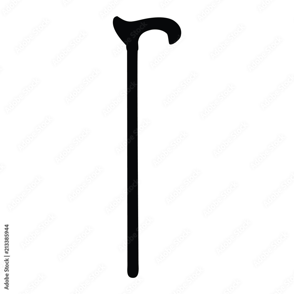 A black and white silhouette of a walking stick Stock Vector | Adobe Stock