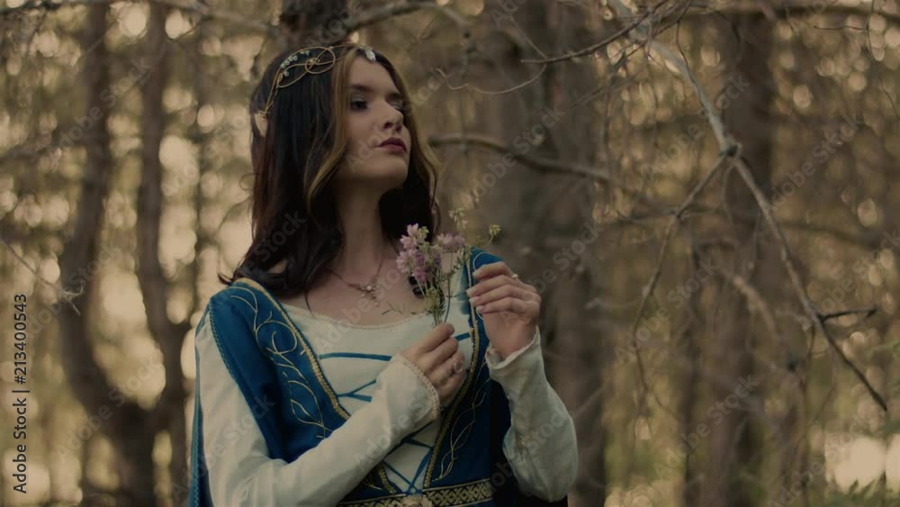 portrait of a young and magical woman who looks like an elf, a lady ...