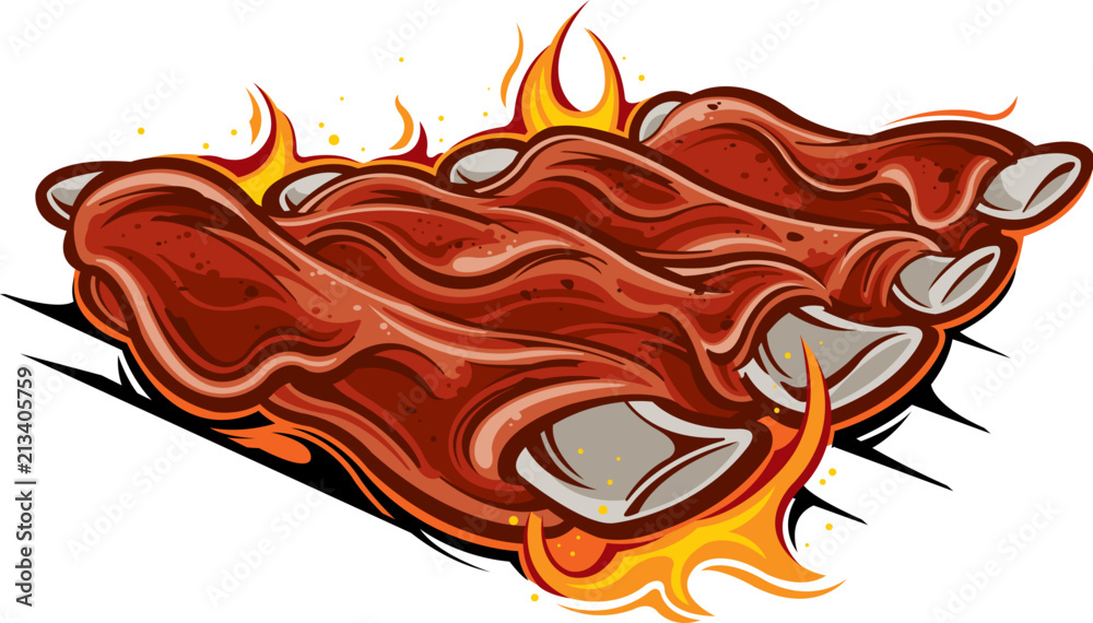 Barbecue ribs Stock Vector | Adobe Stock
