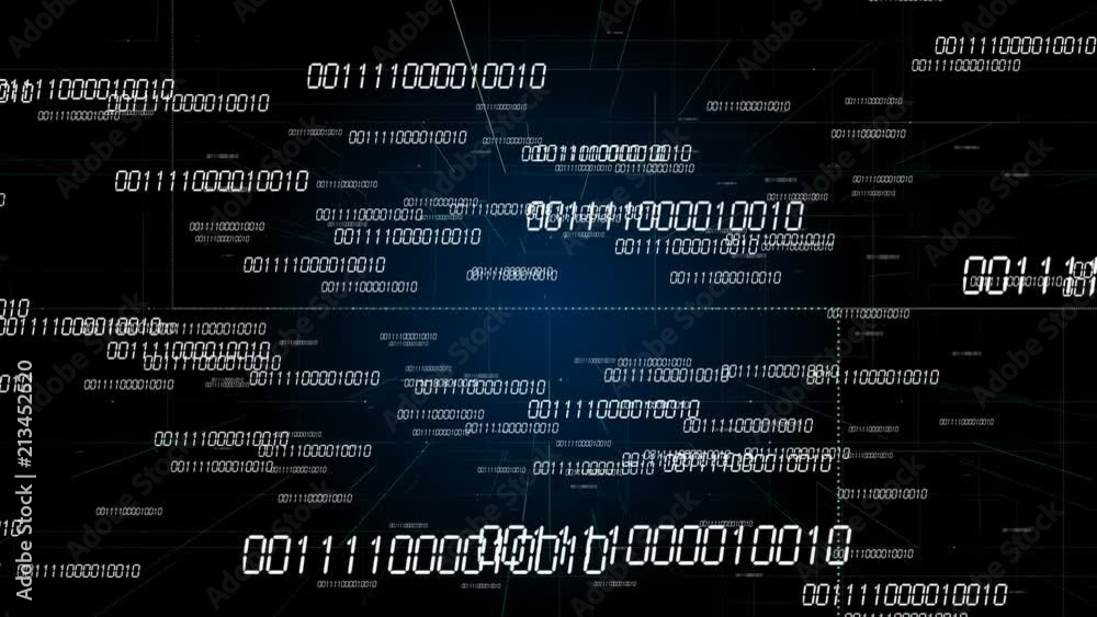 Video Stock 4k Digital binary code background,fly through scientific technology data binary code ...