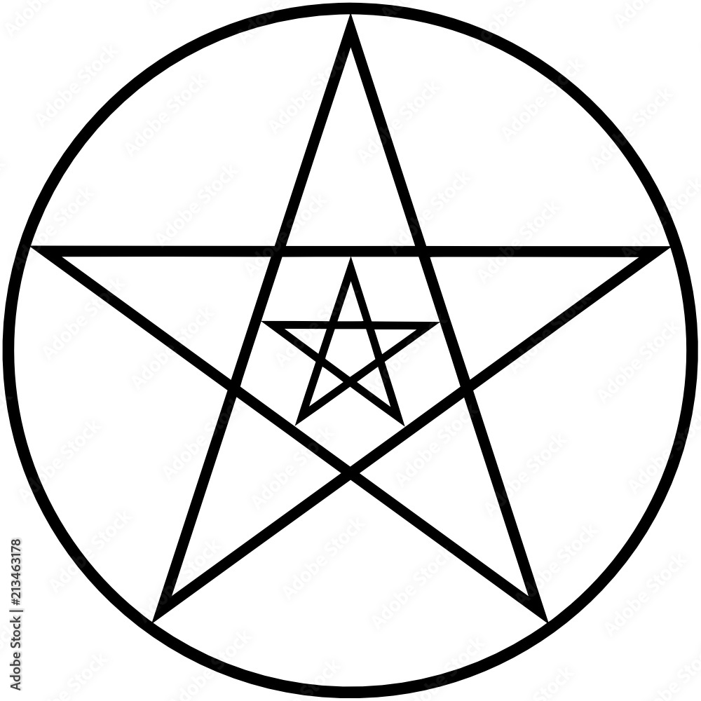 Outline drawing of pentagram for coloring and meditation Stock Vector ...