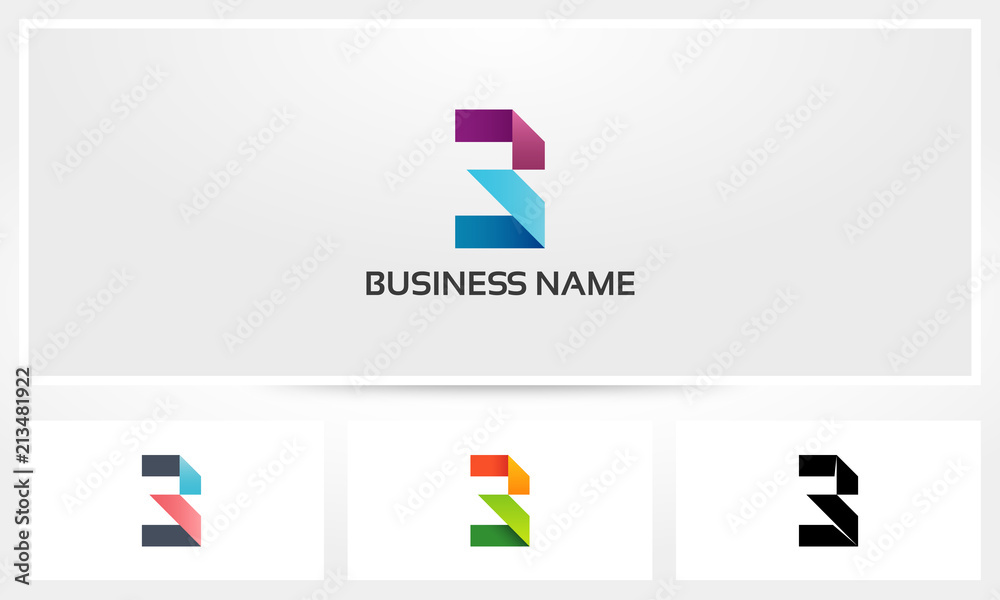 Number 3 Three Third Logo Stock Vector | Adobe Stock
