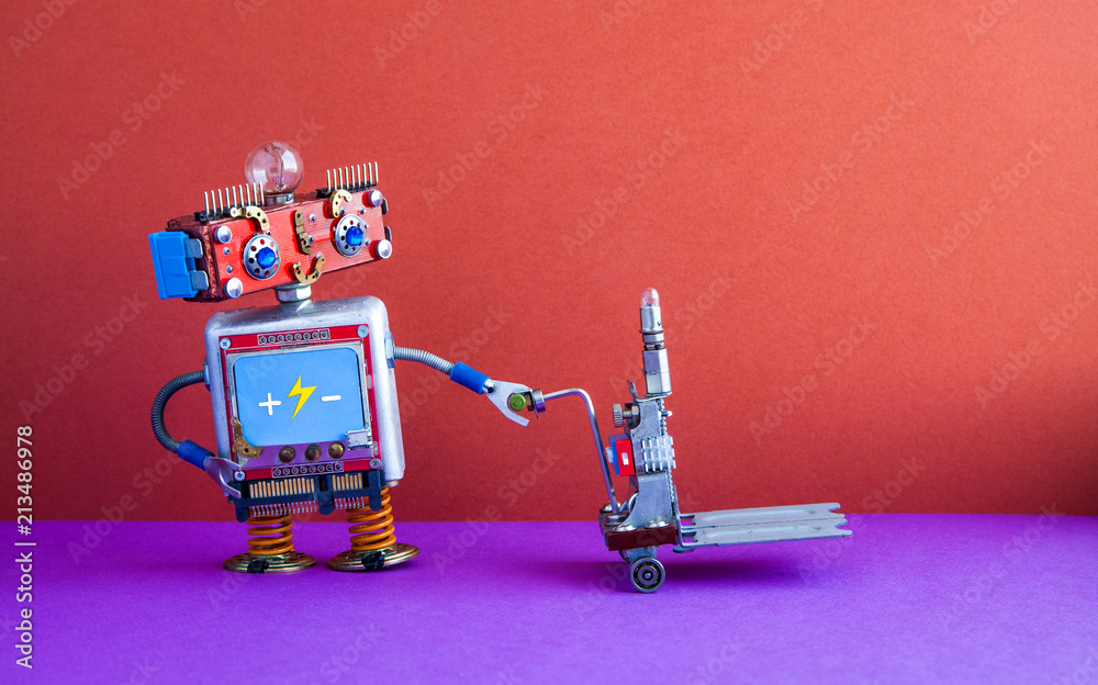 Robot loader with powered pallet jack. Creative design forklift cart ...