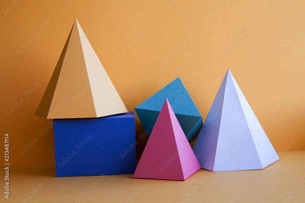 Colorful abstract geometrical composition. Three-dimensional prism ...