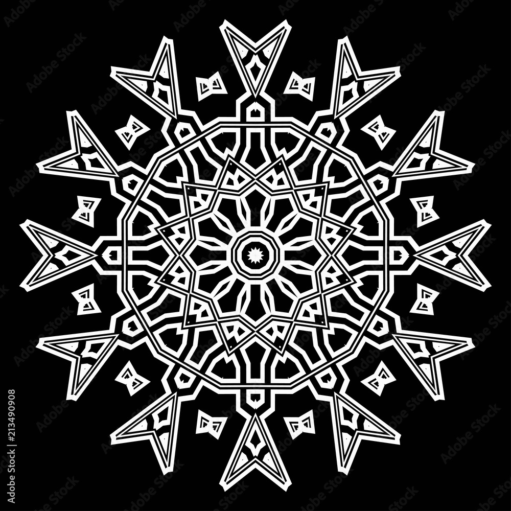 Flower GEOMETRIC mandala. Printable package decorative elements ...