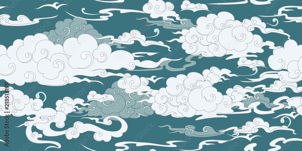 Seamless cloud pattern Stock Vector | Adobe Stock