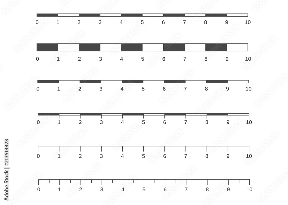 Map scales graphics for measuring distances. Scale measure map vector ...
