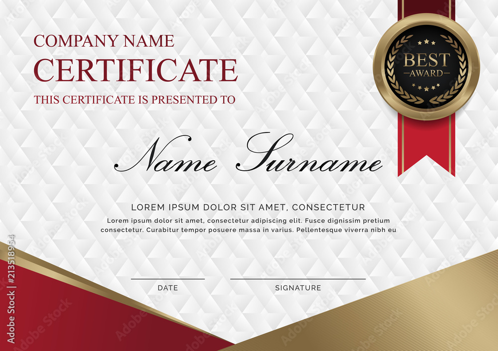 Certificate template horizontal with luxury and modern pattern ...
