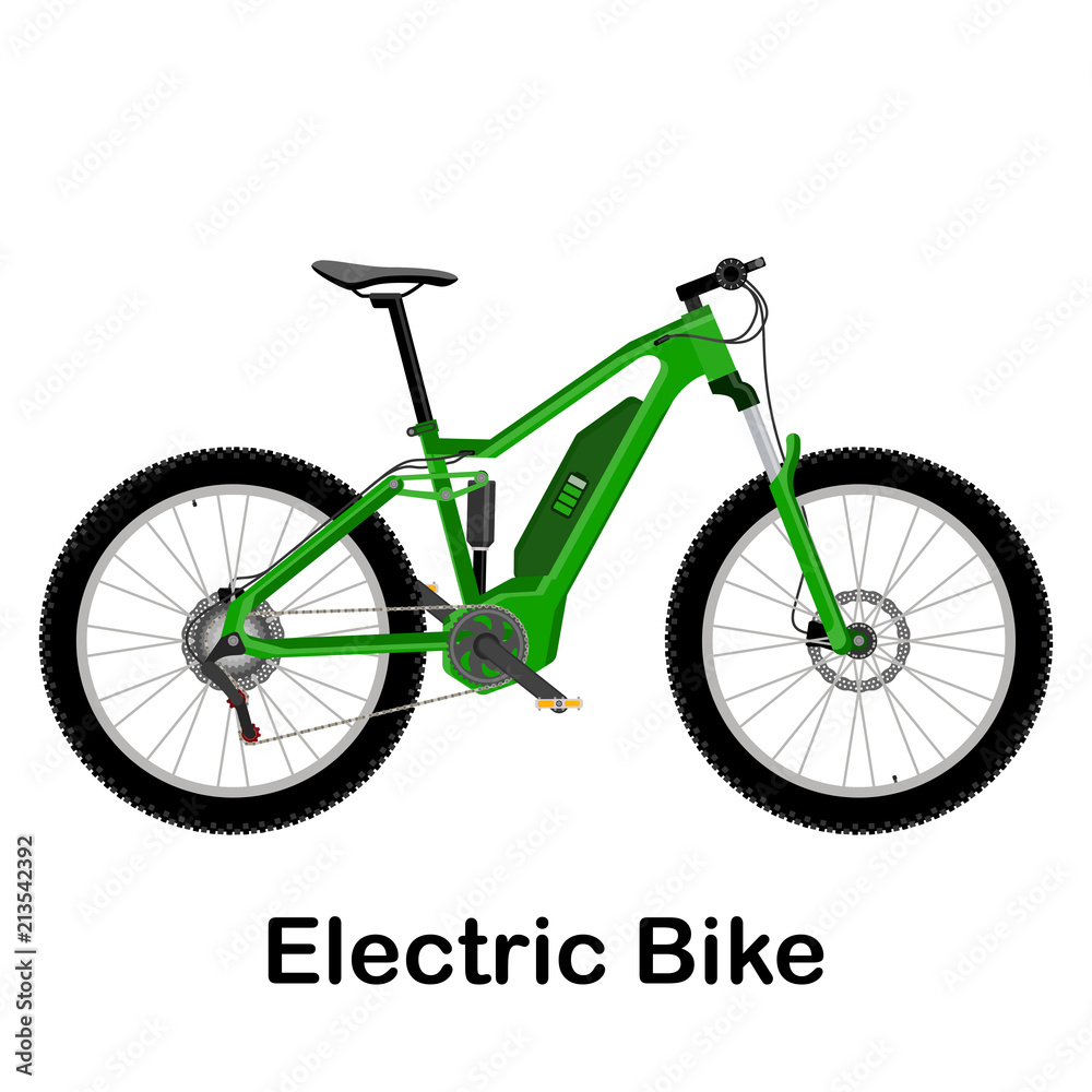 Electric bike vector illustration isolated on white background Stock ...