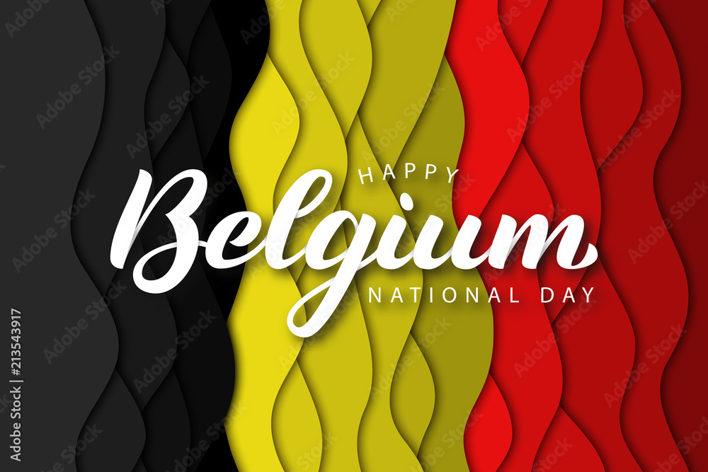 Vector realistic isolated typography logo for Belgium National Day on ...