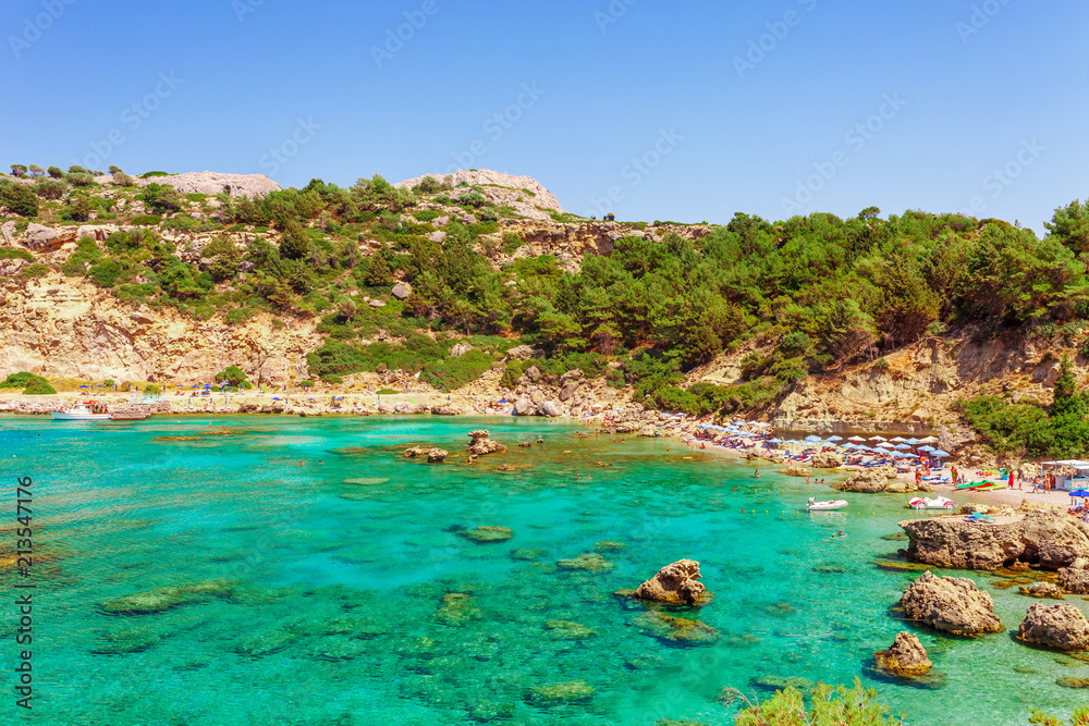 Sea skyview landscape photo Anthony Quinn bay near Ladiko bay on Rhodes ...