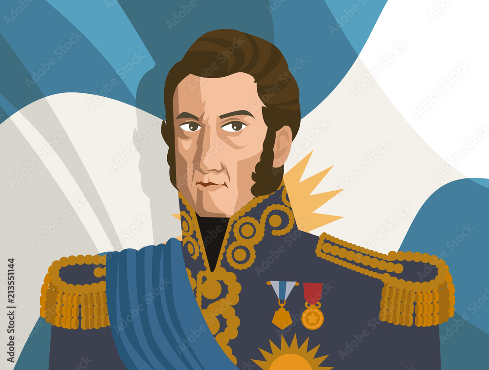 south america san martin great general vector de Stock | Adobe Stock