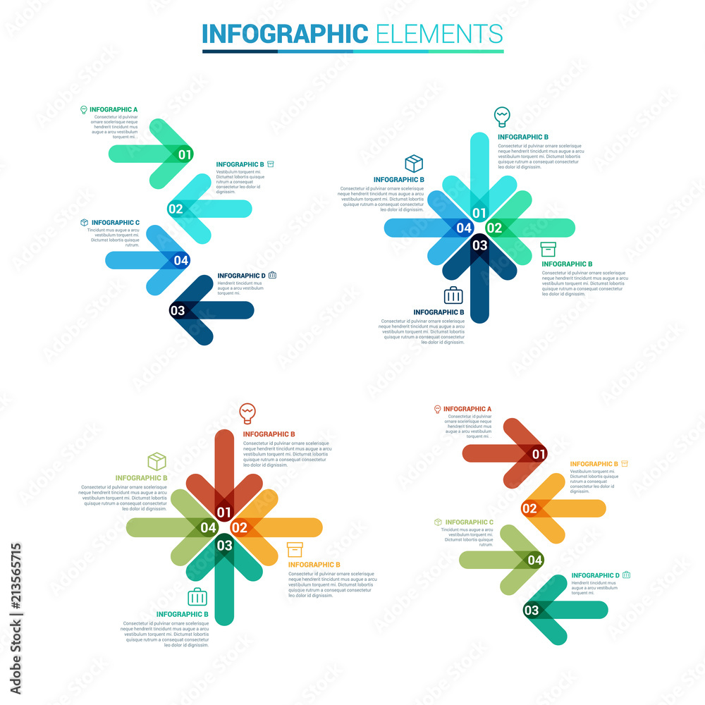 Arrow Infographic Template. Elements are layered separately in vector ...