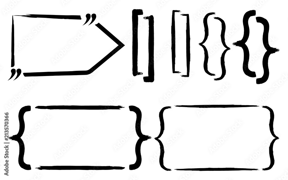 Set of Quote Blank Icon and Label. Template for note,message, comment ...