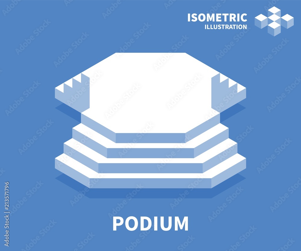 Podium icon. Isometric template for web design in flat 3D style. Vector ...