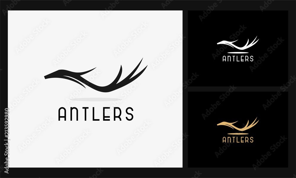 abstract antlers icon logo Stock Vector | Adobe Stock