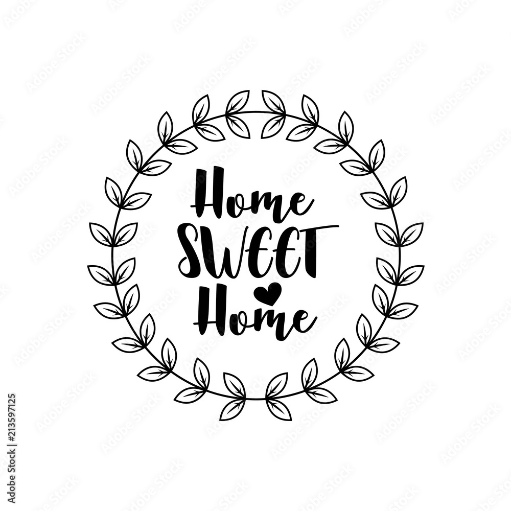 Handwritten word Home sweet home. Vector illustration. Stock ...