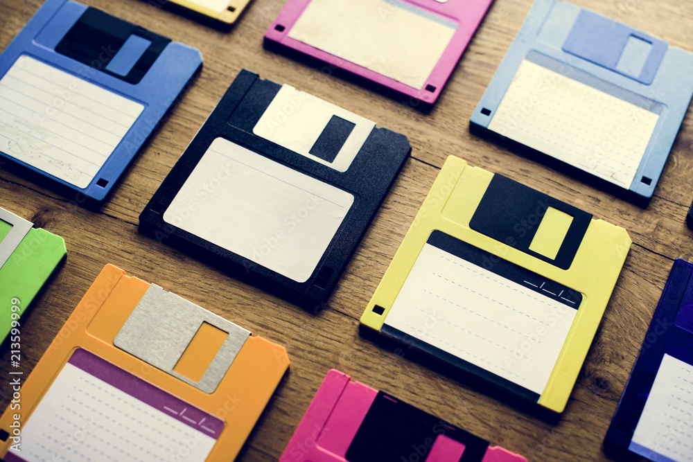 Old school floppy disk drive data storage Stock Photo | Adobe Stock