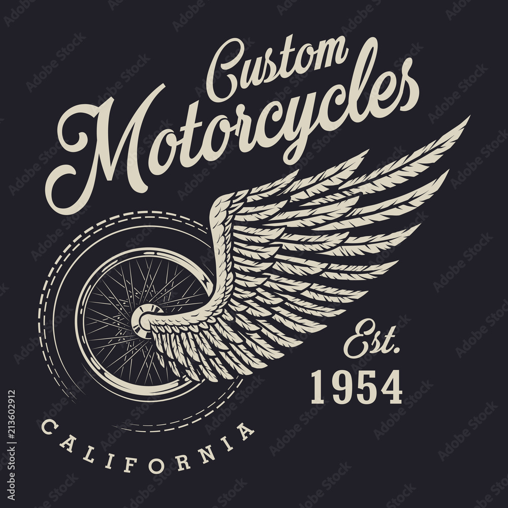 Vintage custom motorcycle logo Stock Vector | Adobe Stock
