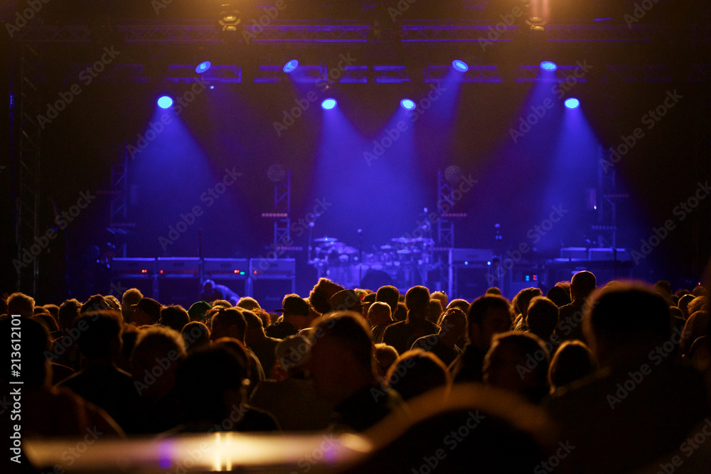 Empty Concert Stage With Crowd