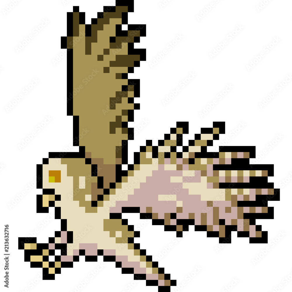 vector pixel art bird fly Stock Vector | Adobe Stock