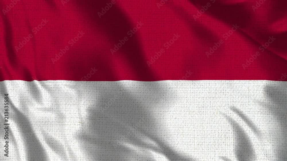 Indonesia Flag - Realistic 4K - 60 fps flag of the Indonesia waving in the wind. Seamless loop ...