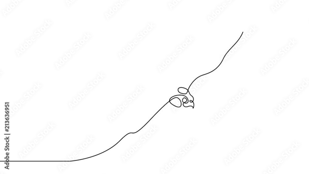Self drawing animation of continuous one single line bird Stock Video ...