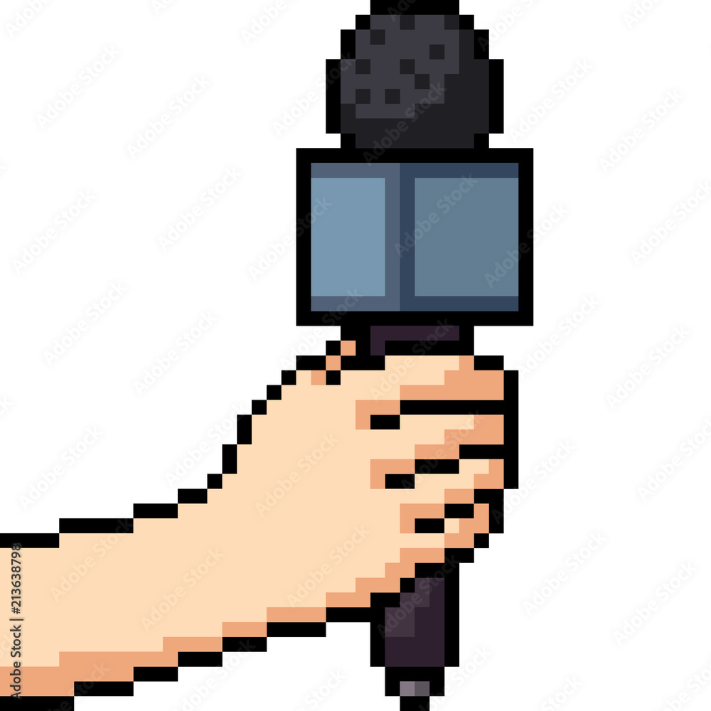 vector pixel art interview microphone Stock Vector | Adobe Stock