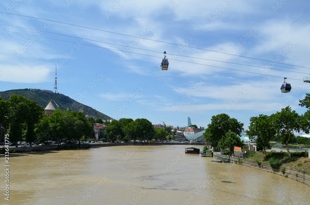 Tbilisi, Georgia funicular cabins Stock Photo | Adobe Stock