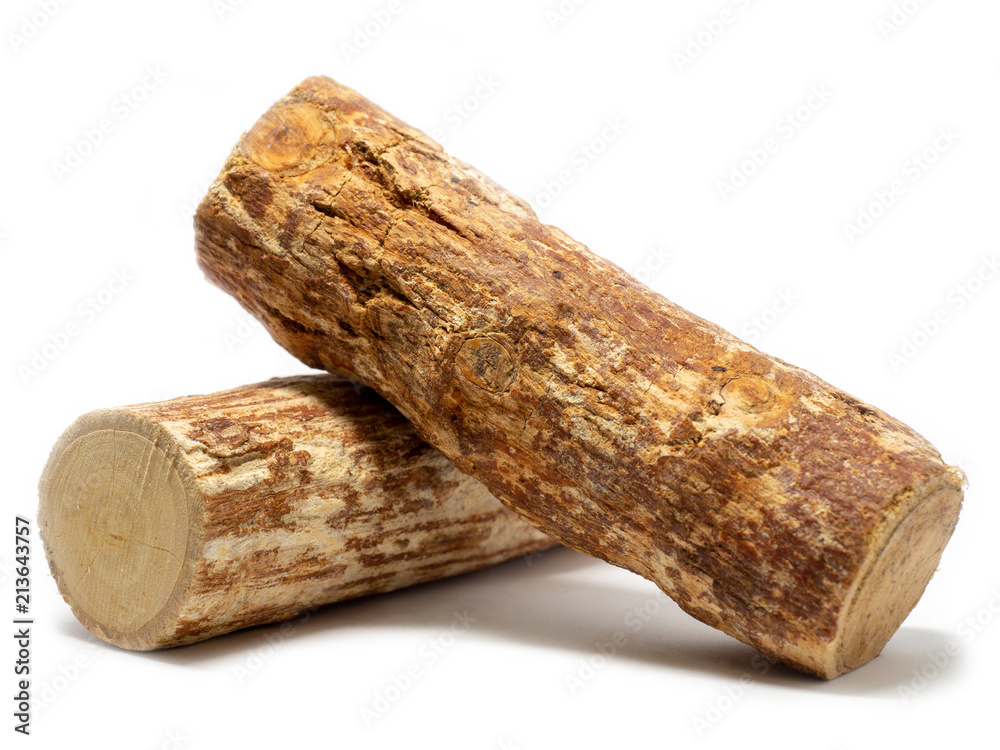 Thanaka wood on white background (Isolated background). The Tanaka is ...