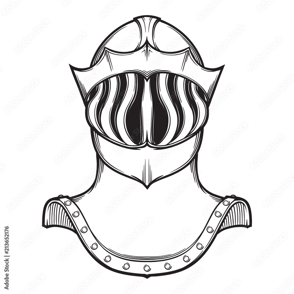 Knight Helmet Drawing Front