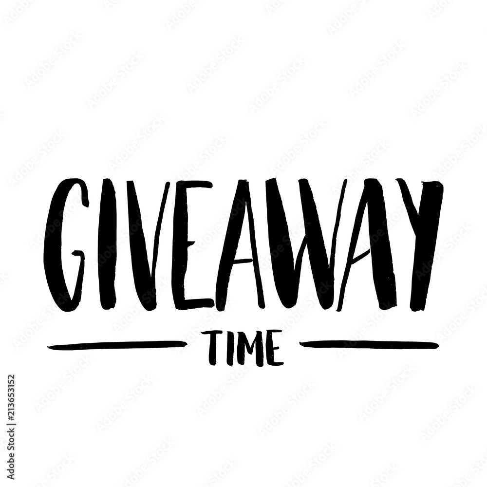 It's Giveaway Time Lettering text. Typography for promotion in social ...