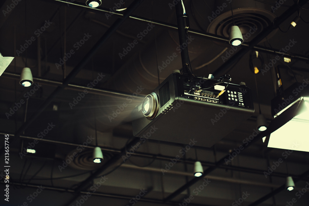Projector in office room ready for presentation Stock Photo | Adobe Stock