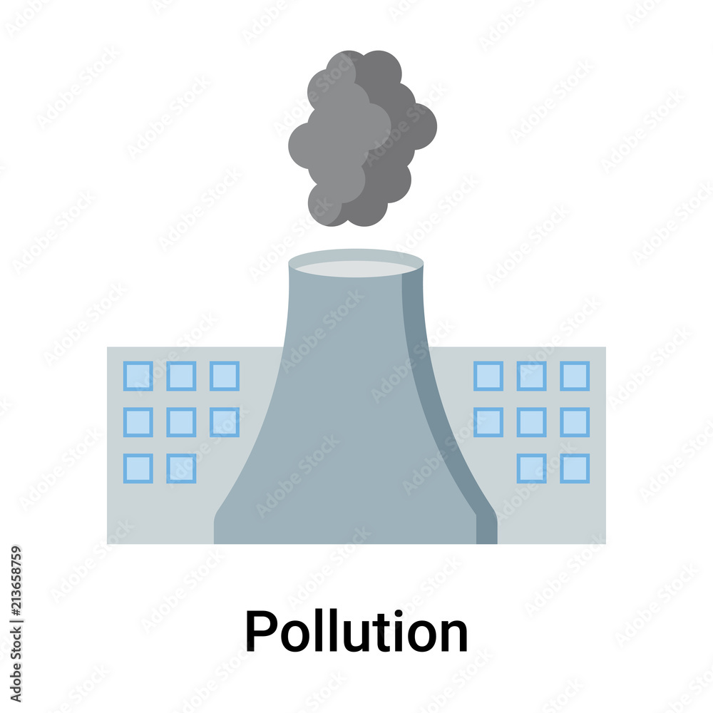 Pollution icon vector sign and symbol isolated on white background ...