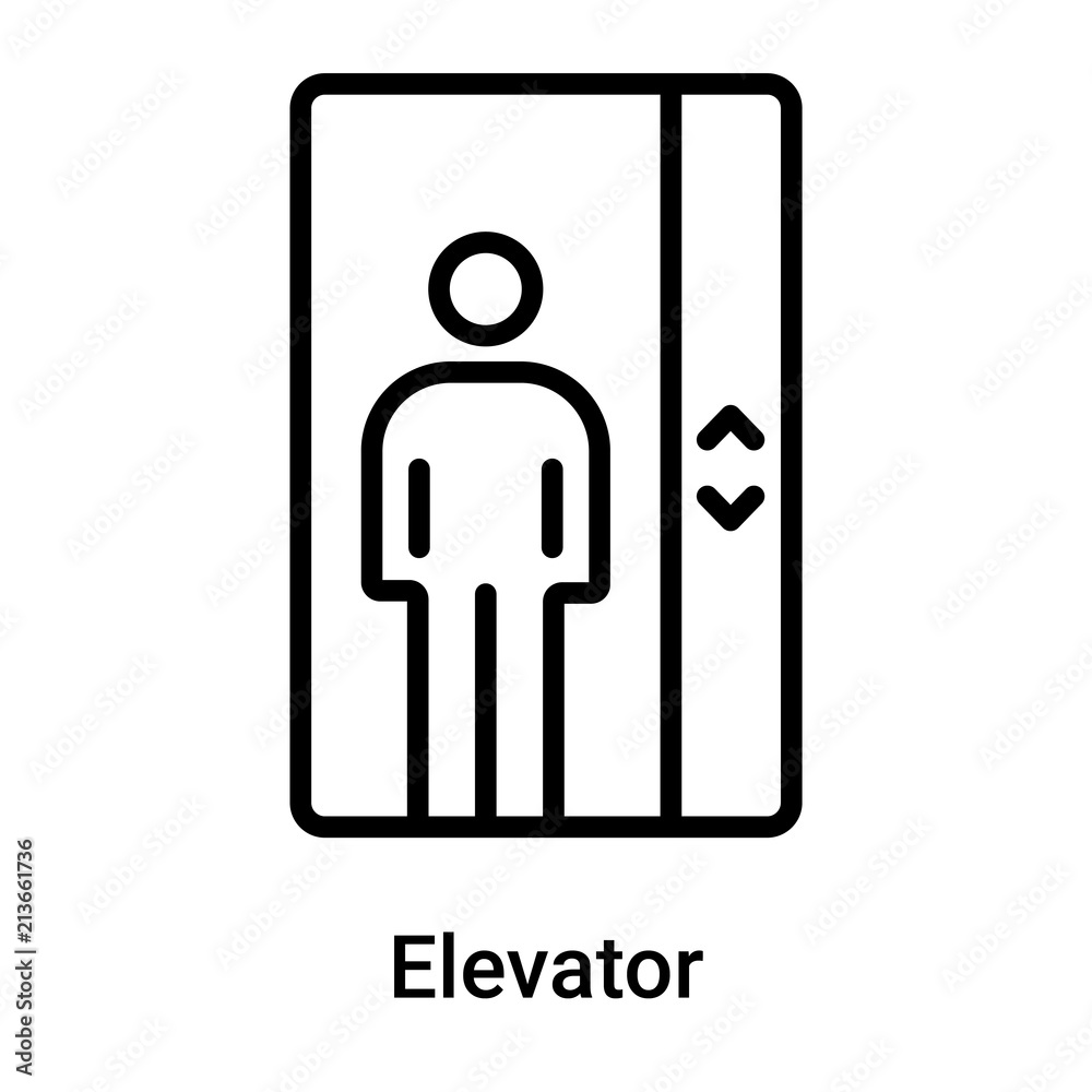 Elevator icon vector sign and symbol isolated on white background ...