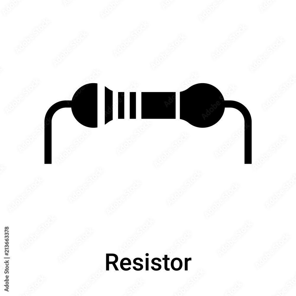 Resistor icon vector sign and symbol isolated on white background ...